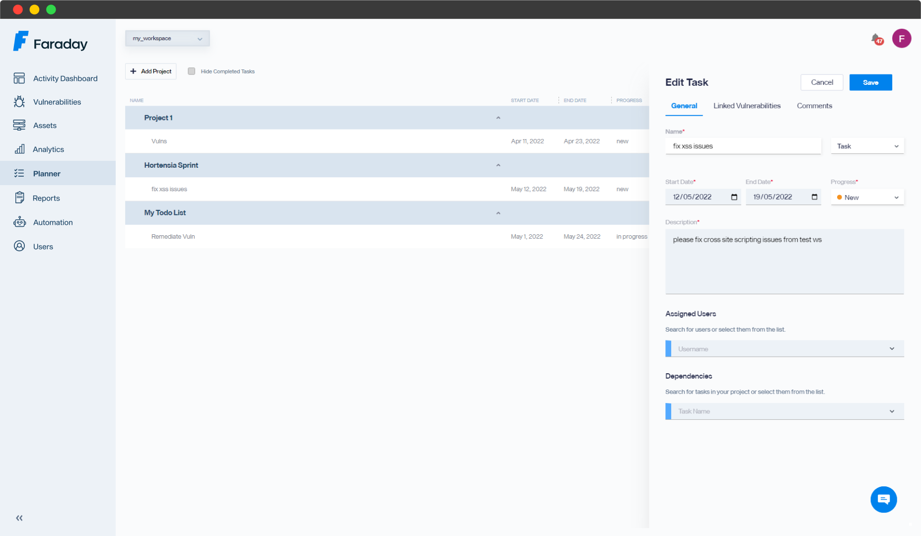 Faraday - Quick Tour