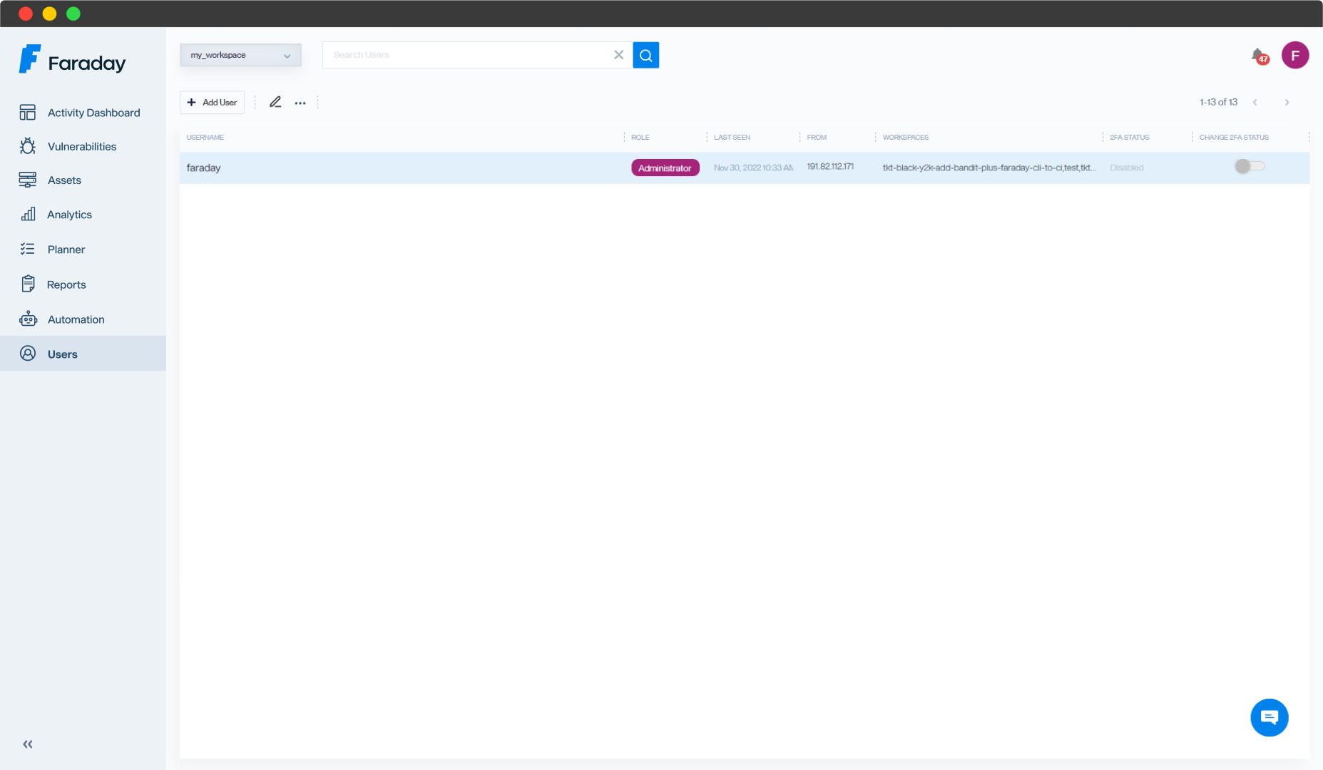 Faraday - Quick Tour
