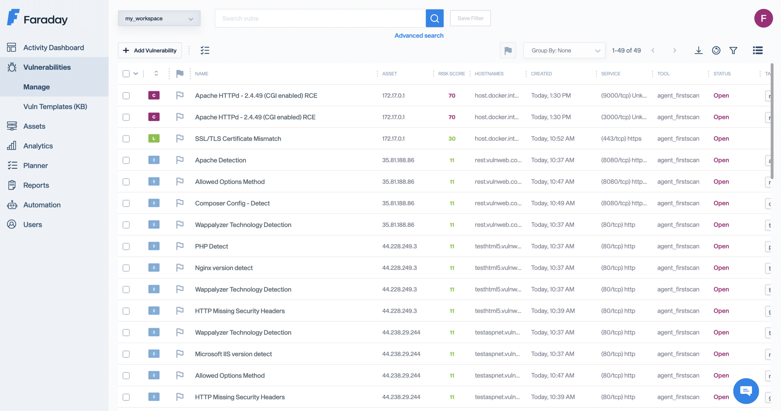 Faraday Getting started: sign up and have a First Scan